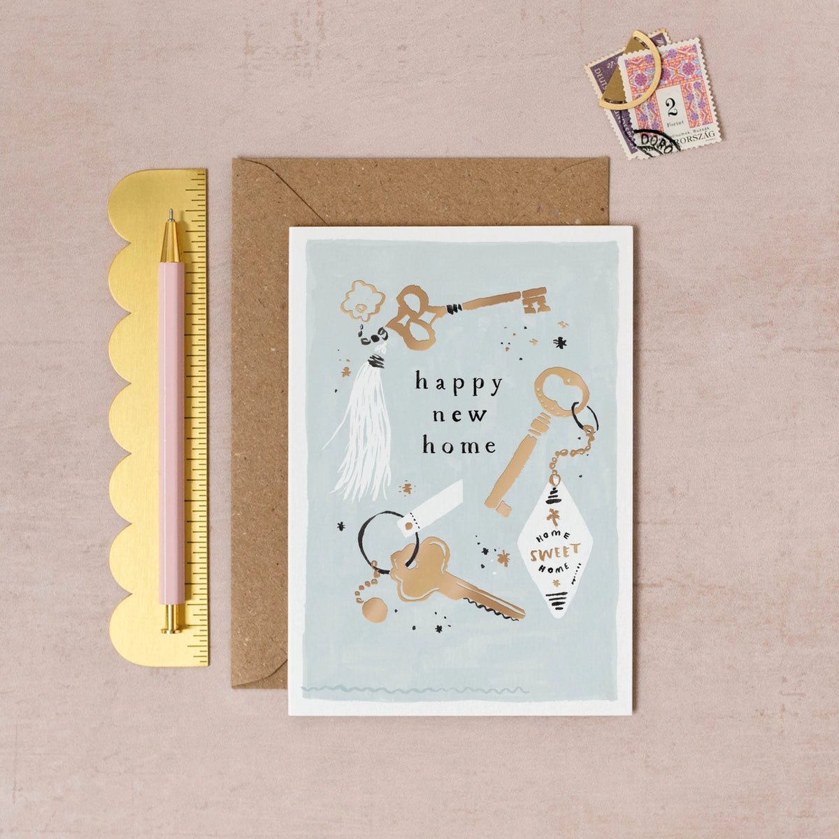 Keys Gold Foil New Home Card – The Gathershop